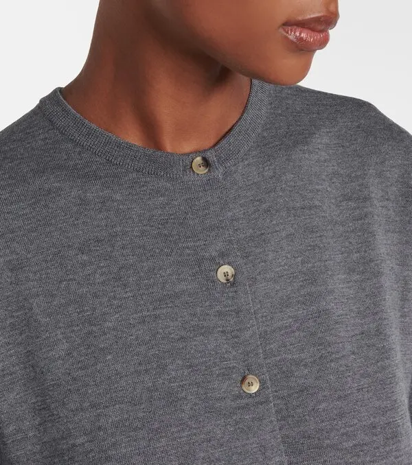 Khaite Jackie Wool Cardigan - Grey