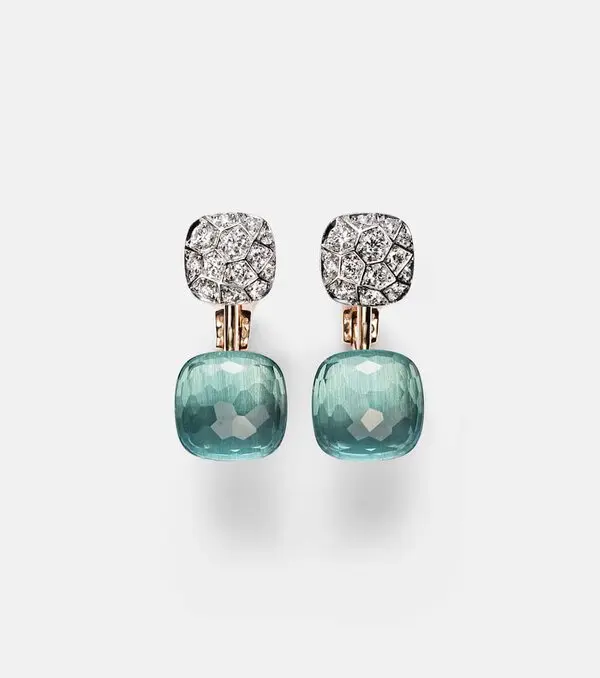 Pomellato Nudo Earrings With Topaz And Diamonds - Gold