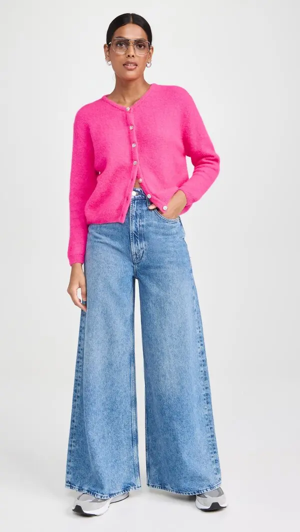 American Vintage Vitow Cardigan - Rose Fluo Chine