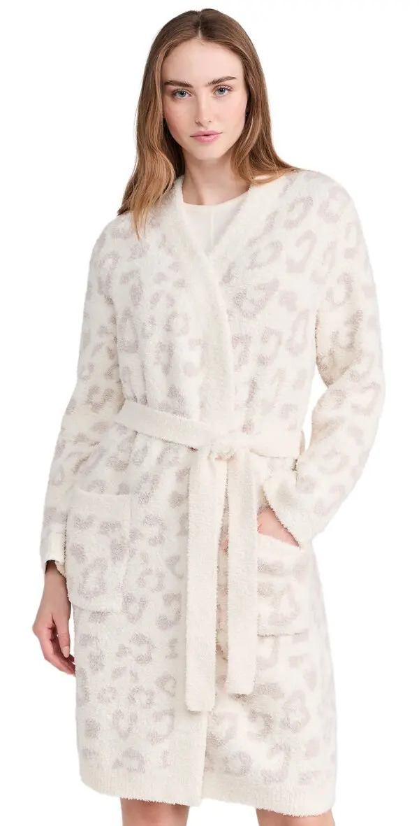 Barefoot Dreams Cozy Chic Barefoot In The Wild Robe - Cream/stone