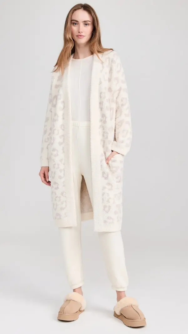 Barefoot Dreams Cozy Chic Barefoot In The Wild Robe - Cream/stone