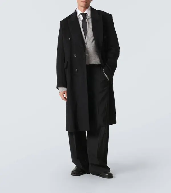 Our Legacy Whale Double-breasted Mohair-blend Coat - Black