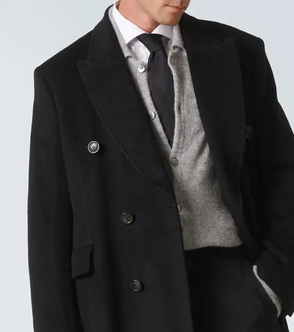 Our Legacy Whale Double-breasted Mohair-blend Coat - Black