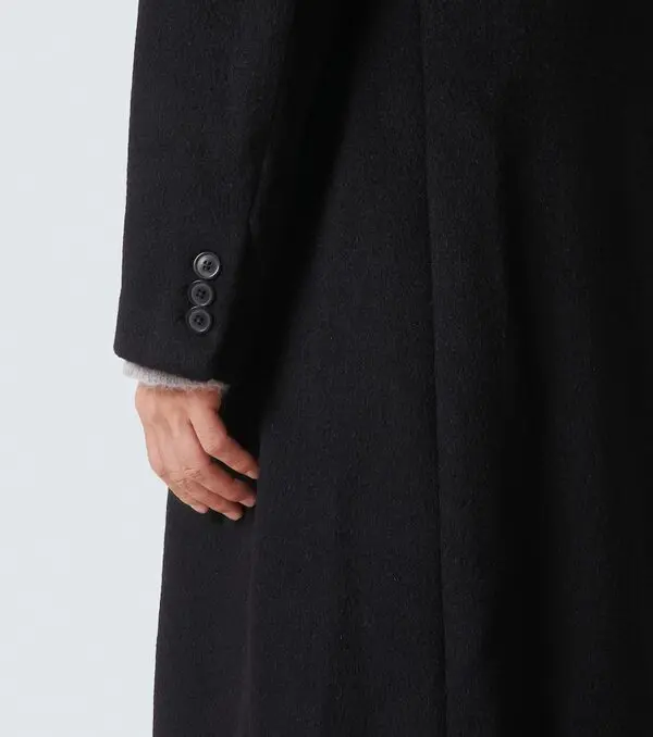Our Legacy Whale Double-breasted Mohair-blend Coat - Black