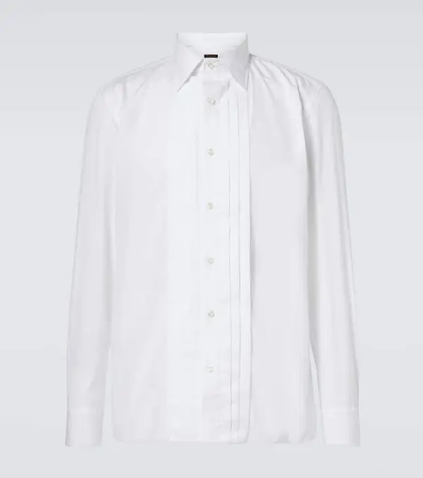 Rubinacci Pleated Cotton Tuxedo Shirt