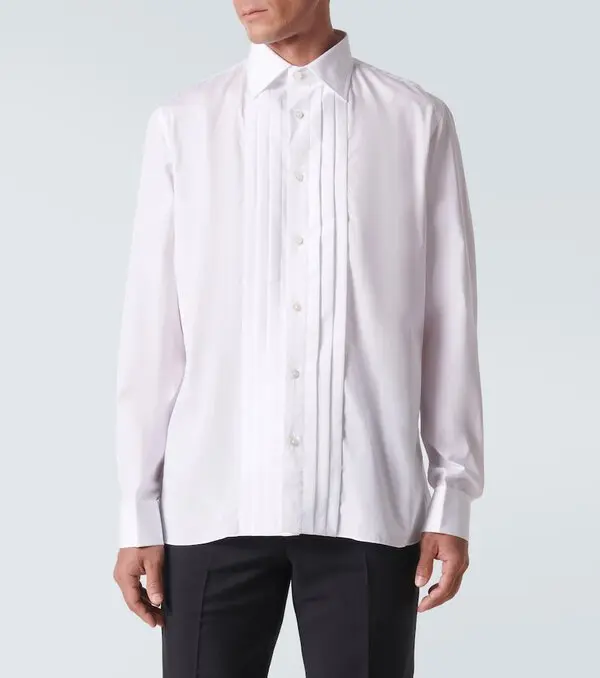 Rubinacci Pleated Cotton Tuxedo Shirt