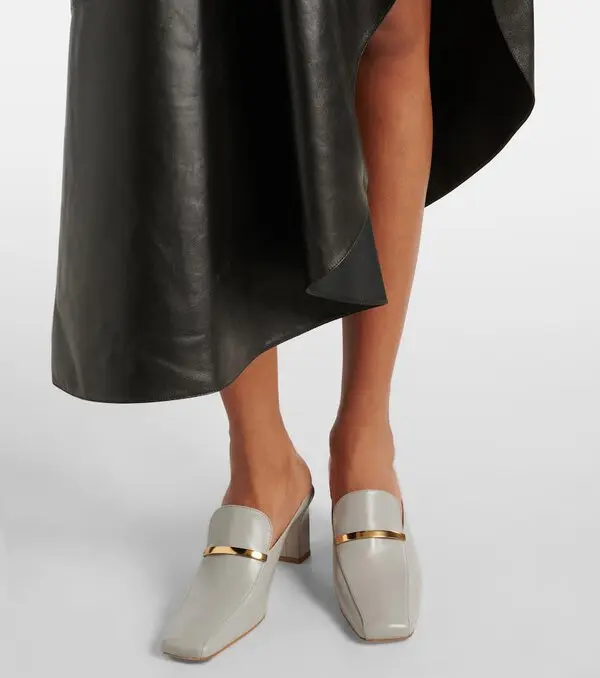 TOD'S Leather Mules - Grey