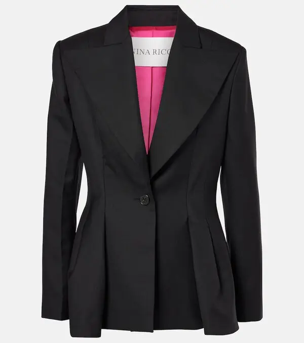 Nina Ricci Wool Gabardine Blazer - Black