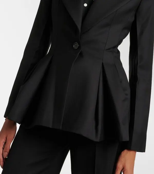 Nina Ricci Wool Peplum Jacket In Black - 40% Off | Editorialist