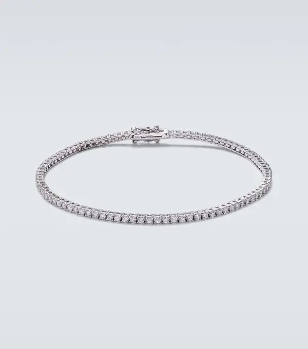 Mateo 14kt White Gold Diamond Tennis Bracelet - Silver
