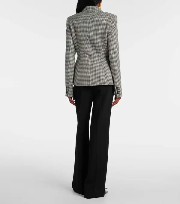 Erdem Tailored Houndstooth Wool Blazer