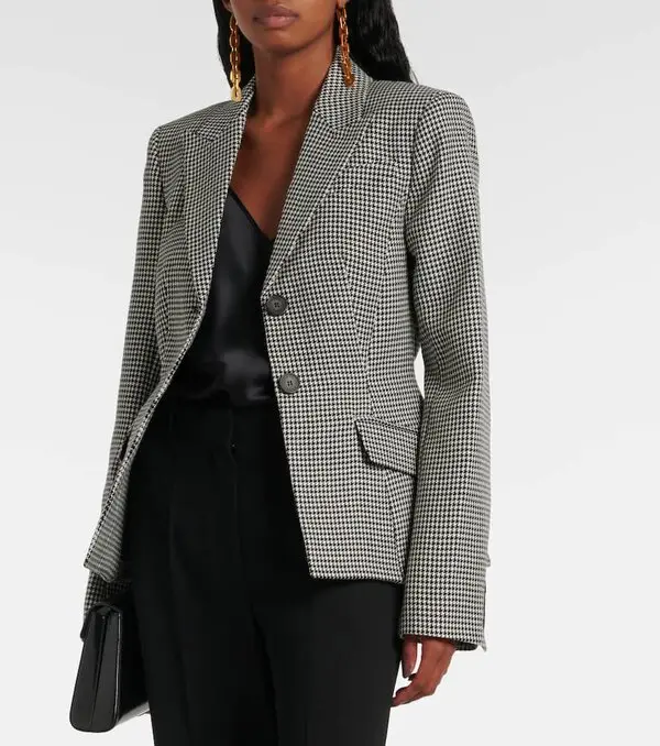 Erdem Tailored Houndstooth Wool Blazer