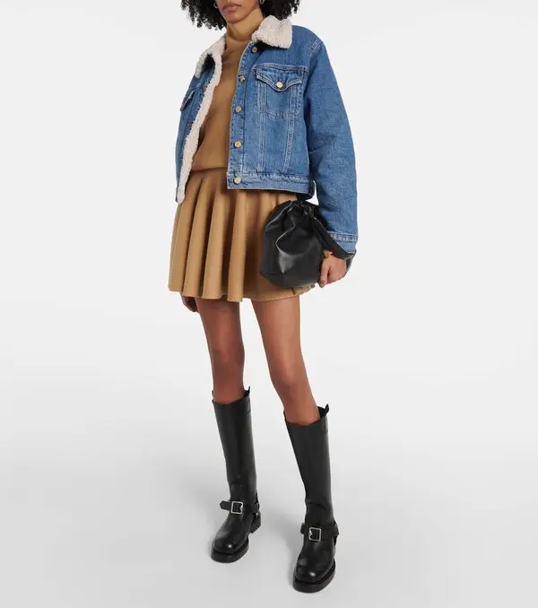 7 For All Mankind Teddy-trimmed Denim Jacket