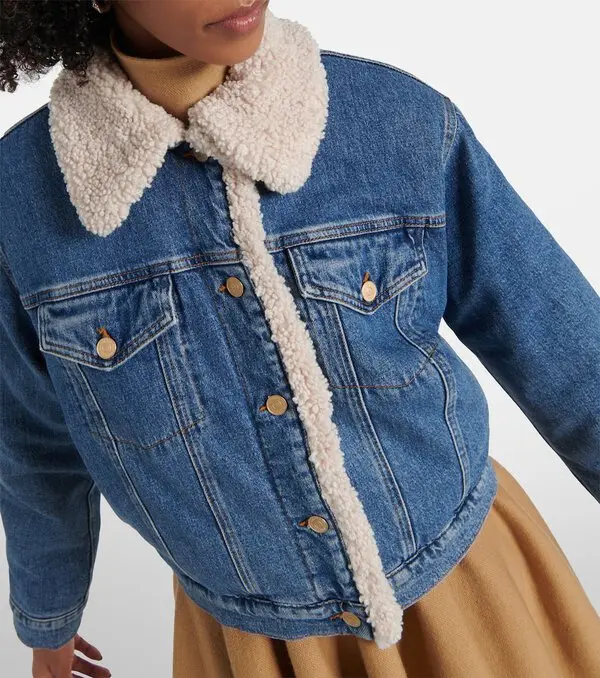 7 For All Mankind Teddy-trimmed Denim Jacket
