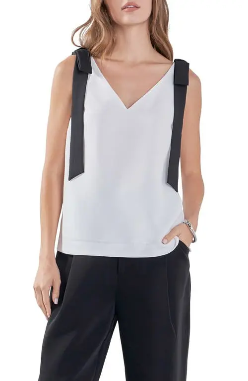 Endless Rose Contrast Bow V-neck Tank Top