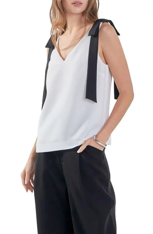 Endless Rose Contrast Bow V-neck Tank Top