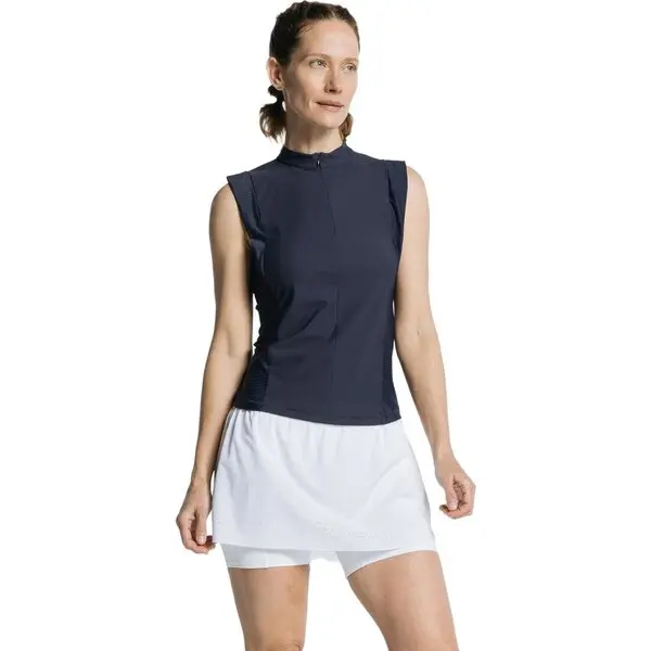 AVI Pickleball Volley Zip Sleeveless Top - Sapphire Blue