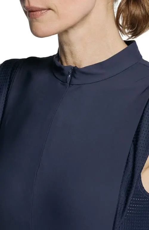 AVI Pickleball Volley Zip Sleeveless Top - Sapphire Blue