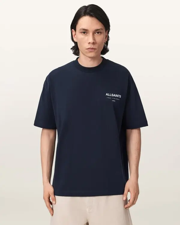 ALLSAINTS Underground Oversized Crew Neck T-shirt - Blue