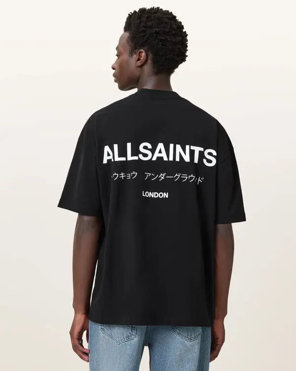 ALLSAINTS Underground Oversized Crew Neck T-shirt - Blue