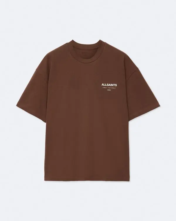 ALLSAINTS Underground Oversized Crew Neck T-shirt - Brown