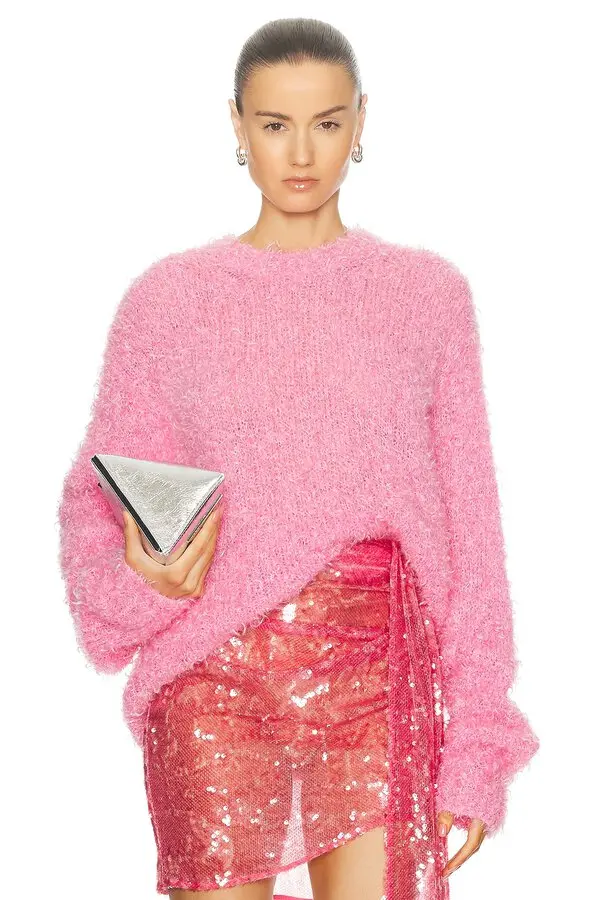Lapointe Textured Mohair Crewneck Pullover