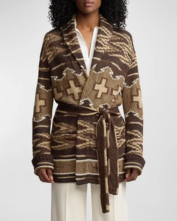 Ralph Lauren Handknit Cardigan With Self-tie Waist