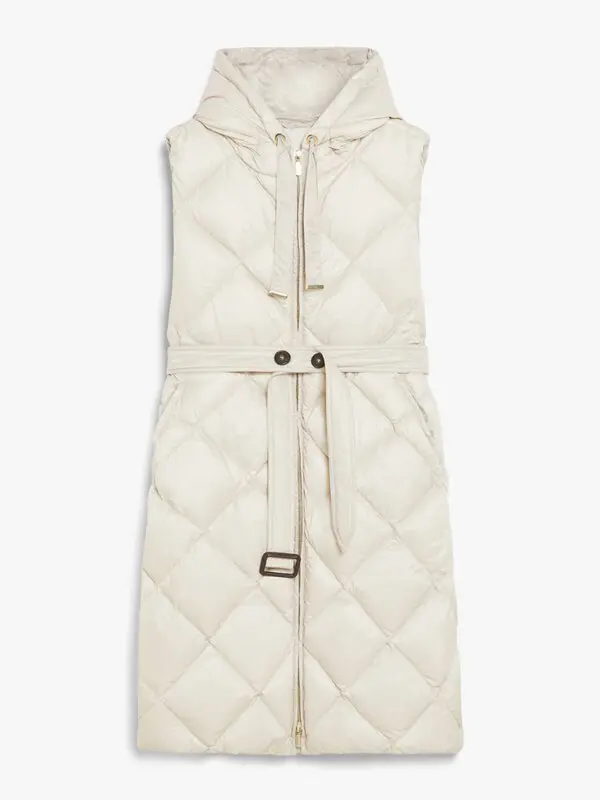 Max Mara Water-Repellent Quilted Midi Gilet - Sand | Editorialist