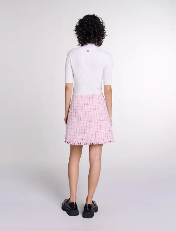 Maje Cotton Tweed Mini Skirt
