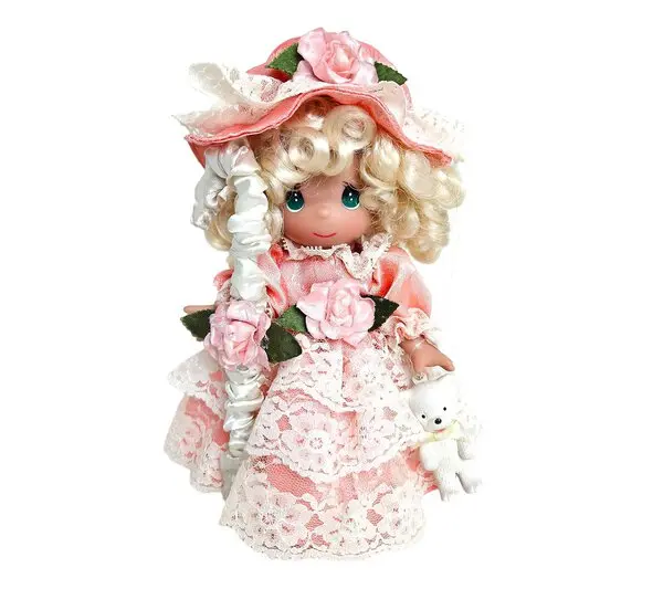 PRECIOUS MOMENTS Little Bo Peep Doll W/ Bear An D Staff - One-color