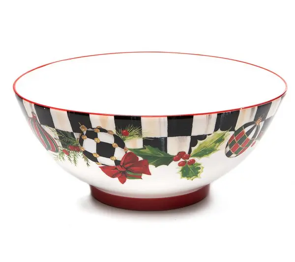 MACKENZIE-CHILDS Deck The Halls Serving Bowl - One-color