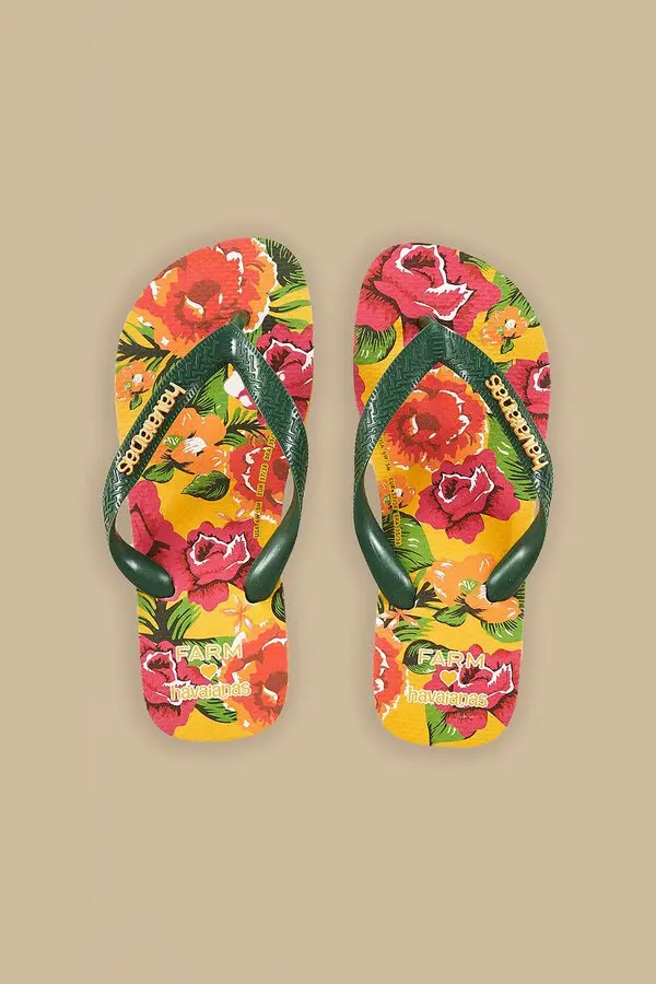 Farm Rio Havaianas Sandals - Yellow Chita