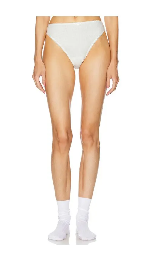 HELSA Pointelle High Cut Panty - White