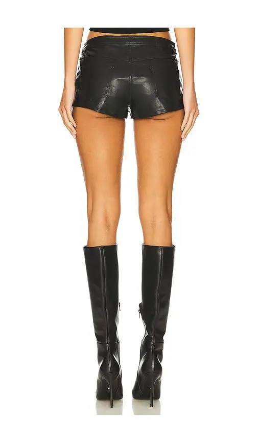 Superdown Faux Leather Shorts - Black | Editorialist