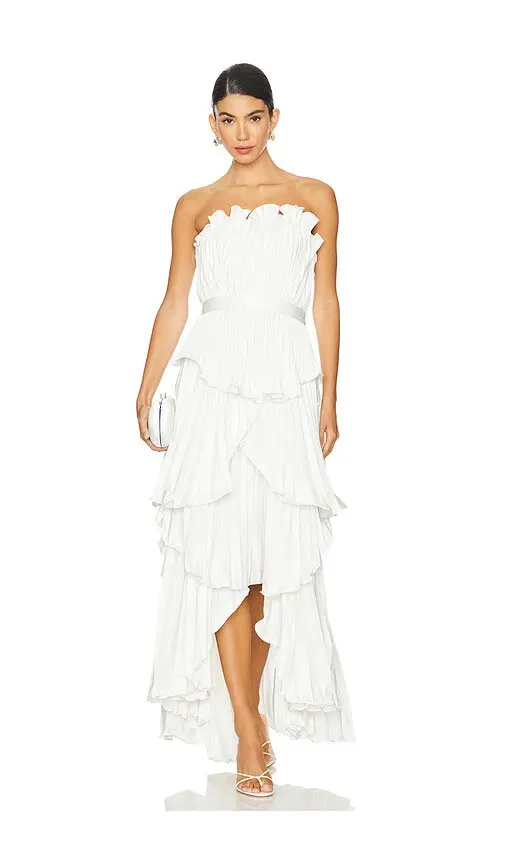 AMUR Janey Tiered Shell Midi Dress