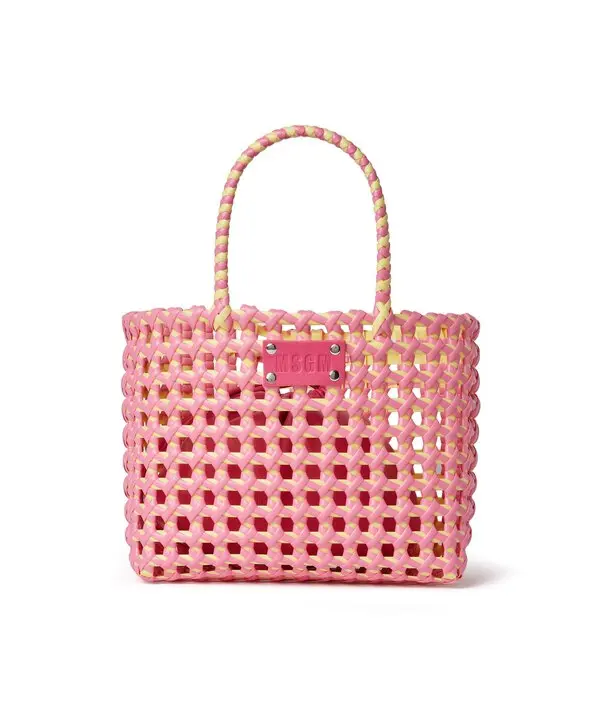 MSGM Woven Tote Bag With Logo