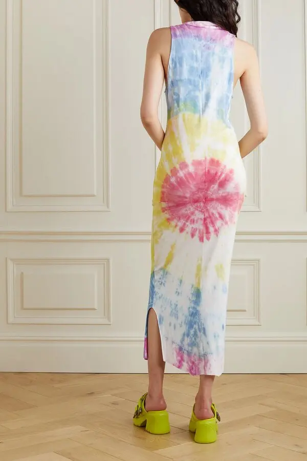 white christmas dresses Women Sky Blue Tie and Dye A-Line Midi Dress (W1282) – Maaesa Clothing main image 1