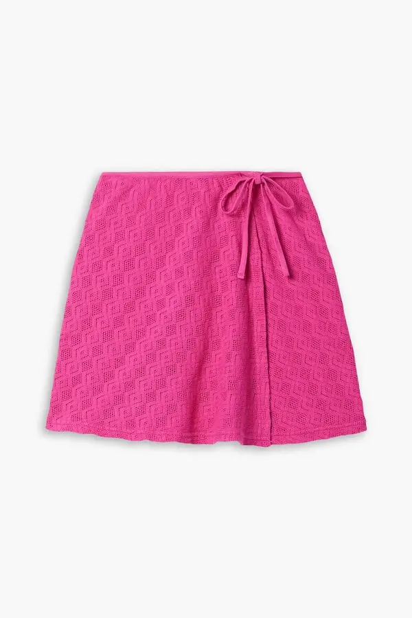 AGR Pointelle-knit Mini Wrap Skirt
