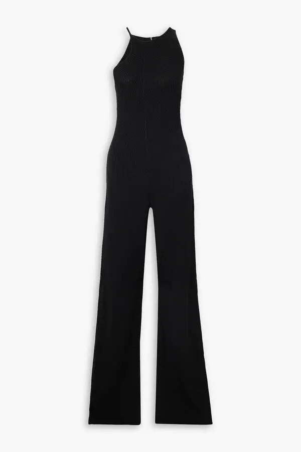 Gauge81 Casona Asymmetric Ribbed-knit Jumpsuit - Black