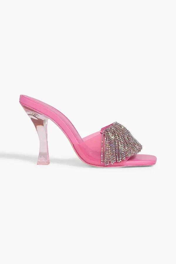 Cult Gaia Lana Crystalembellished Pvc Mules - Pink