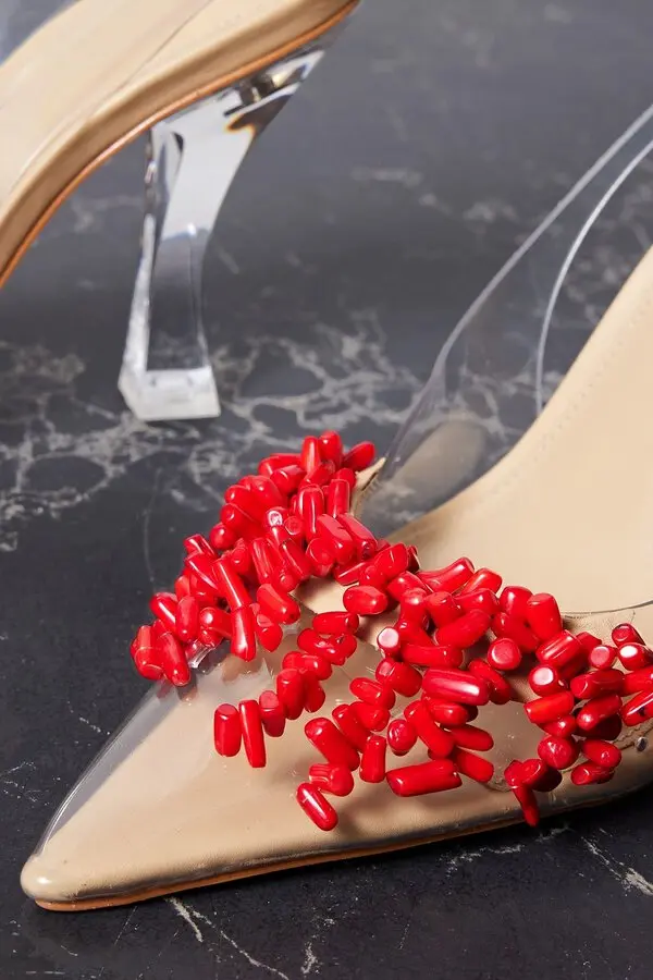 Cult Gaia Bijan Embellished Pvc Slingback Pumps