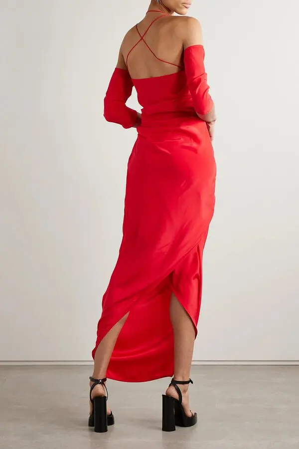 gauge81 red dress GAUGE81 Chaleg Dress Blood Orange Large L NWOT