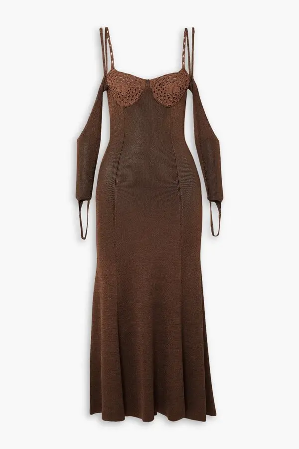 Isa Boulder Other Reality' Crocheted Knitted Midi Dress In Brown - 70% Off  | Editorialist