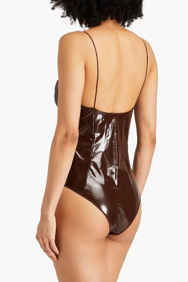 Oseree Coated Balconette Swimsuit In Chocolate - 85% Off