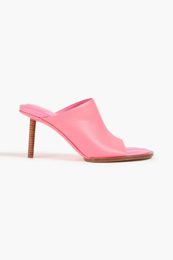 Jacquemus Rond Carré Leather Mules - Pink