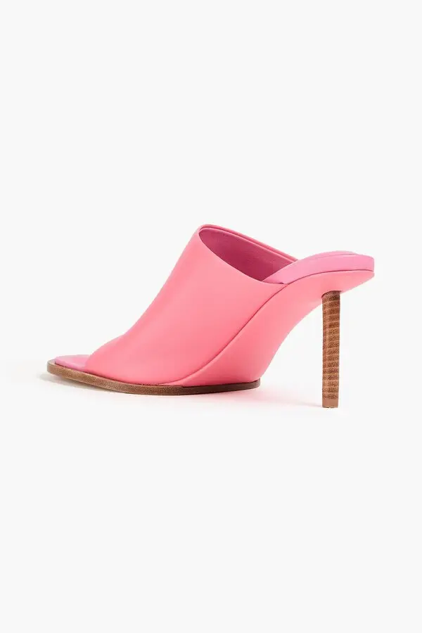 Jacquemus Rond Carré Leather Mules - Pink