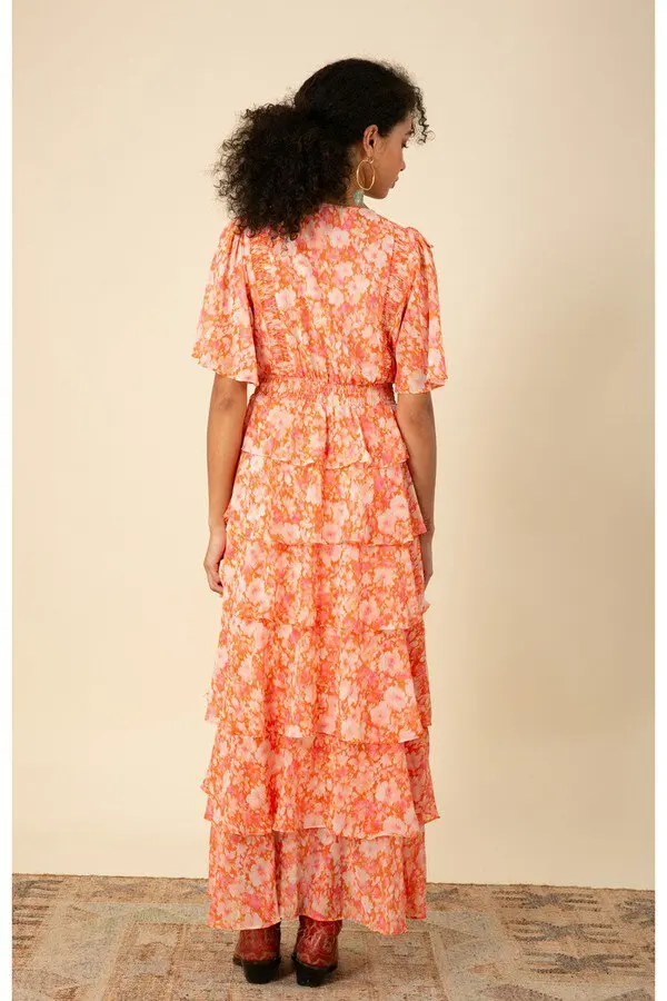 Hale Bob Ainsley Tiered Maxi Dress - Orange