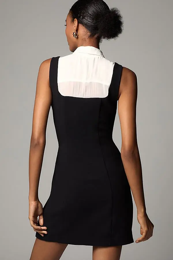 Maeve Collared Bow-Tie Mini Dress In Black - 70% Off | Editorialist