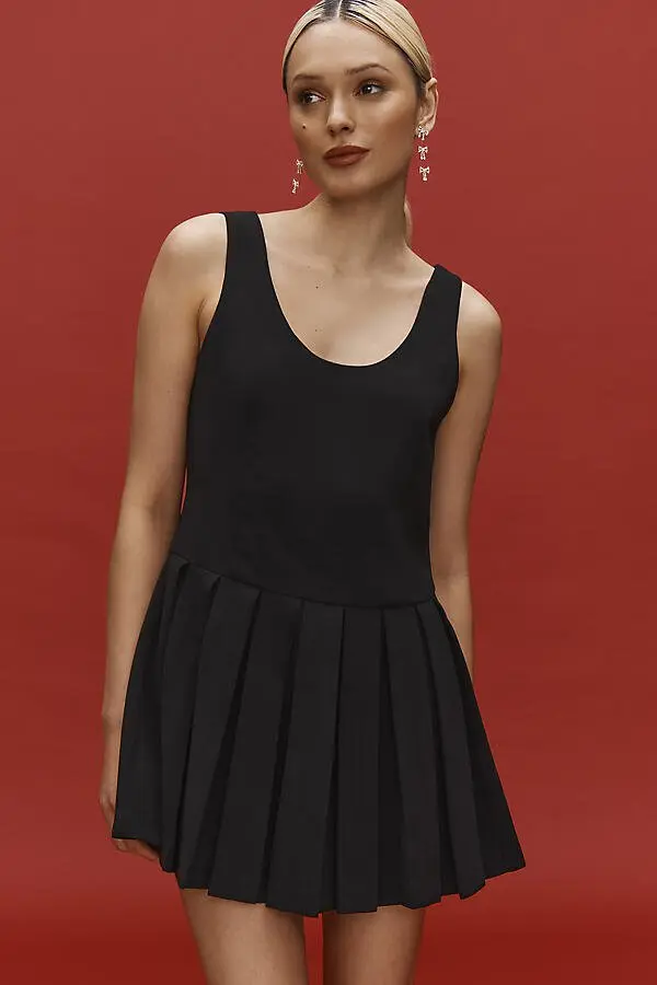 strapless open back dress Pleated Dress with Separate Shorts main image 0