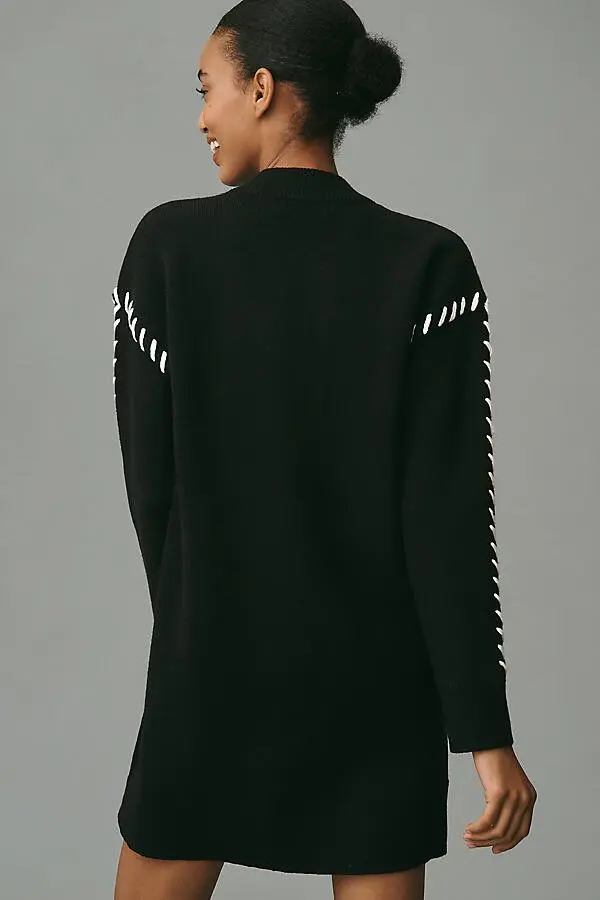 English Factory Long-Sleeve Whipstitch Knit Mini Dress In Black & White  Pattern - 33% Off | Editorialist